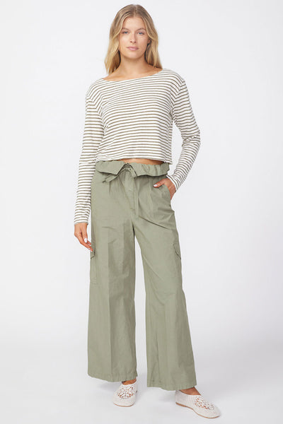 Stateside Fine Poplin Foldover Cargo Pant in Fern | Bailey/44